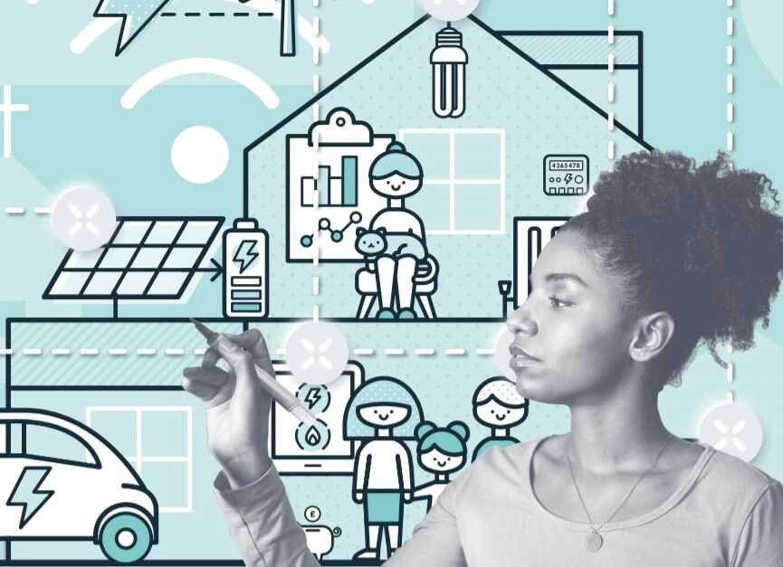 A composite image of a young woman drawing on a background of an ...